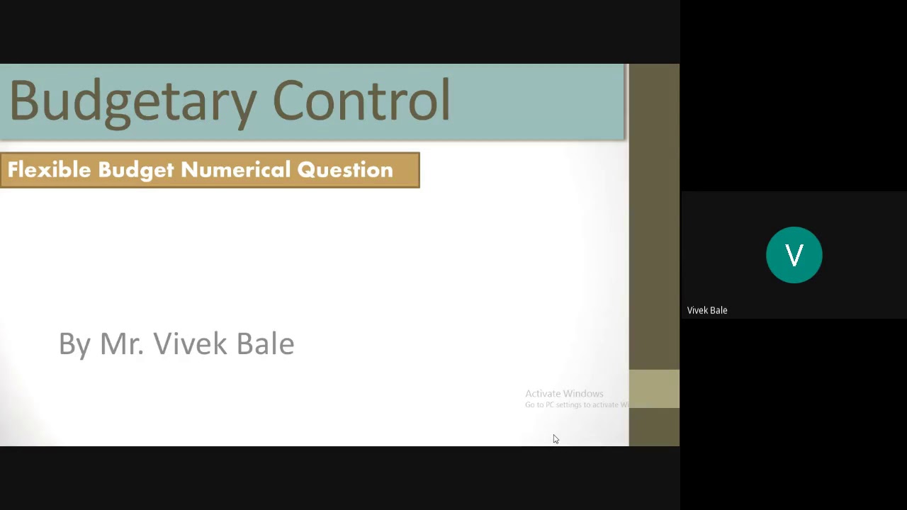 Flexible Budget Numerical Question 1 - YouTube