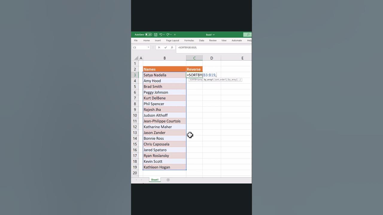 Reverse Flip Names Excelsolutions Exceltraining Dataanalysis Microsoft Youtube