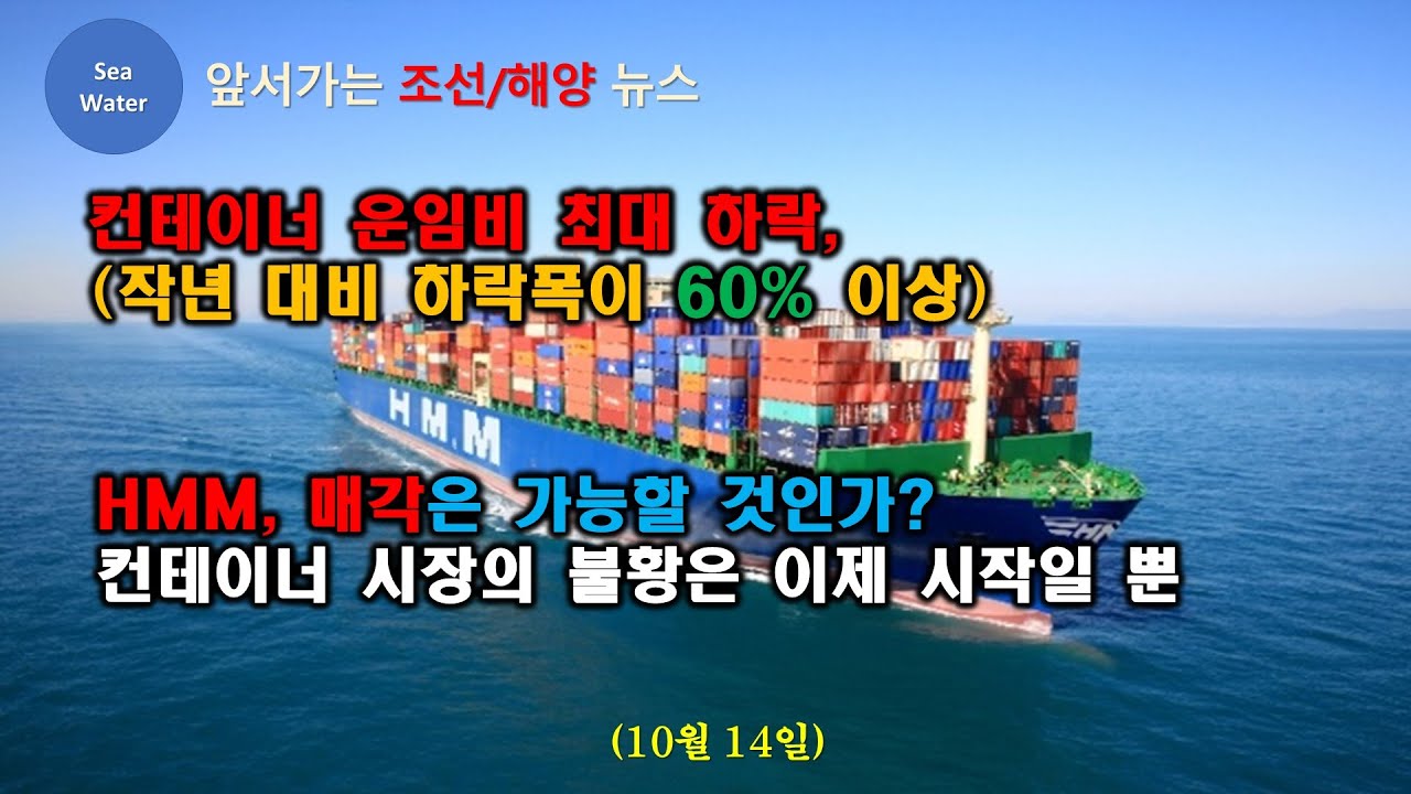 컨테이너 운임비 최대 하락 (작년 대비 하락폭이 60% 이상) / HMM, 매각은 가능할 것인가? 컨테이너 시장의 불황은 이제 ...