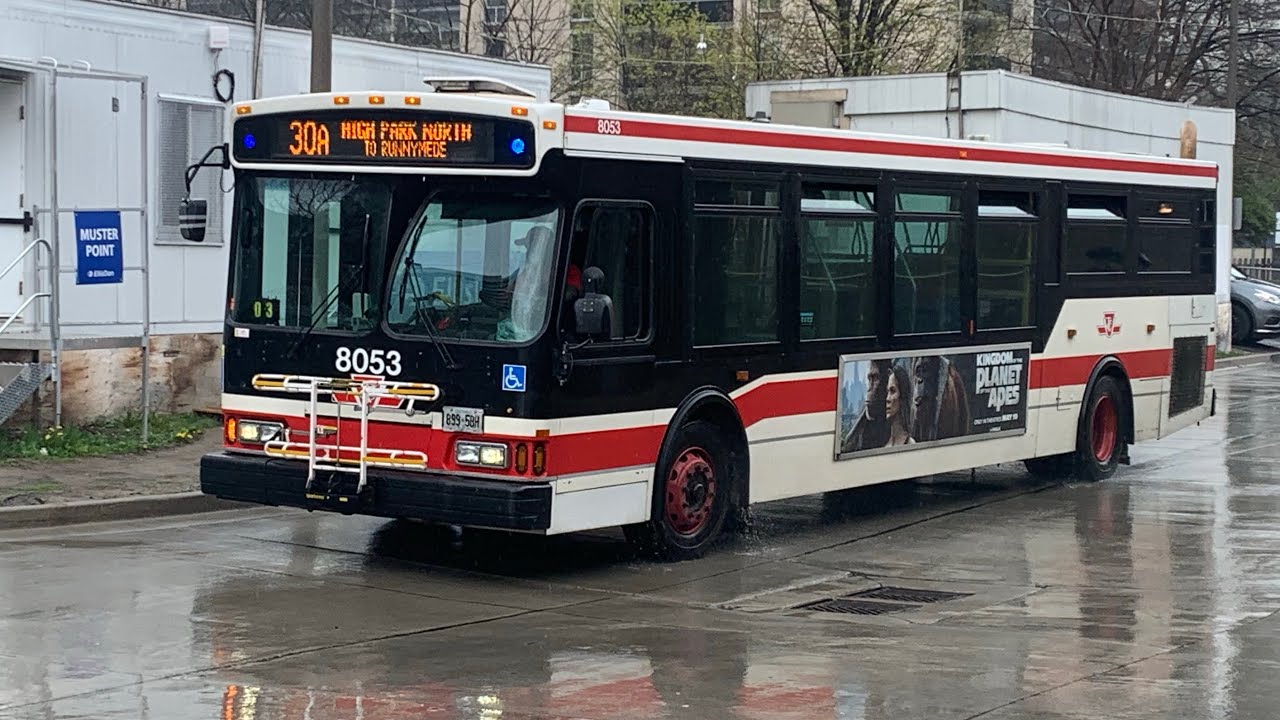 TTC Full RARE Round Trip Ride Video on 8053 on route 30A High Park ...