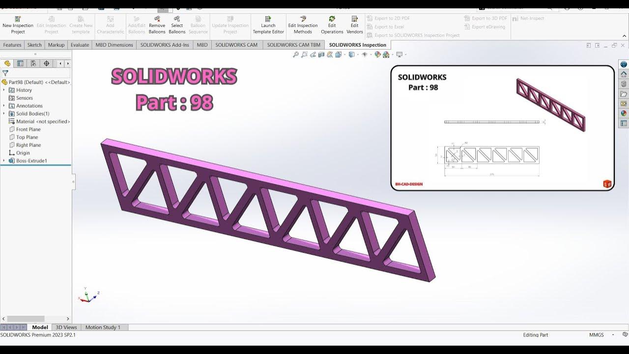 SolidWorks tutorial 3D Modeling: Part 98 - YouTube