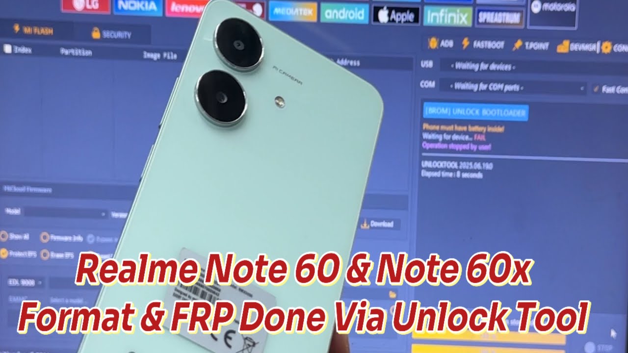Realme Note 60 RMX3933 & Note 60x RMX3938 Reset Format & Frp Done Via ...