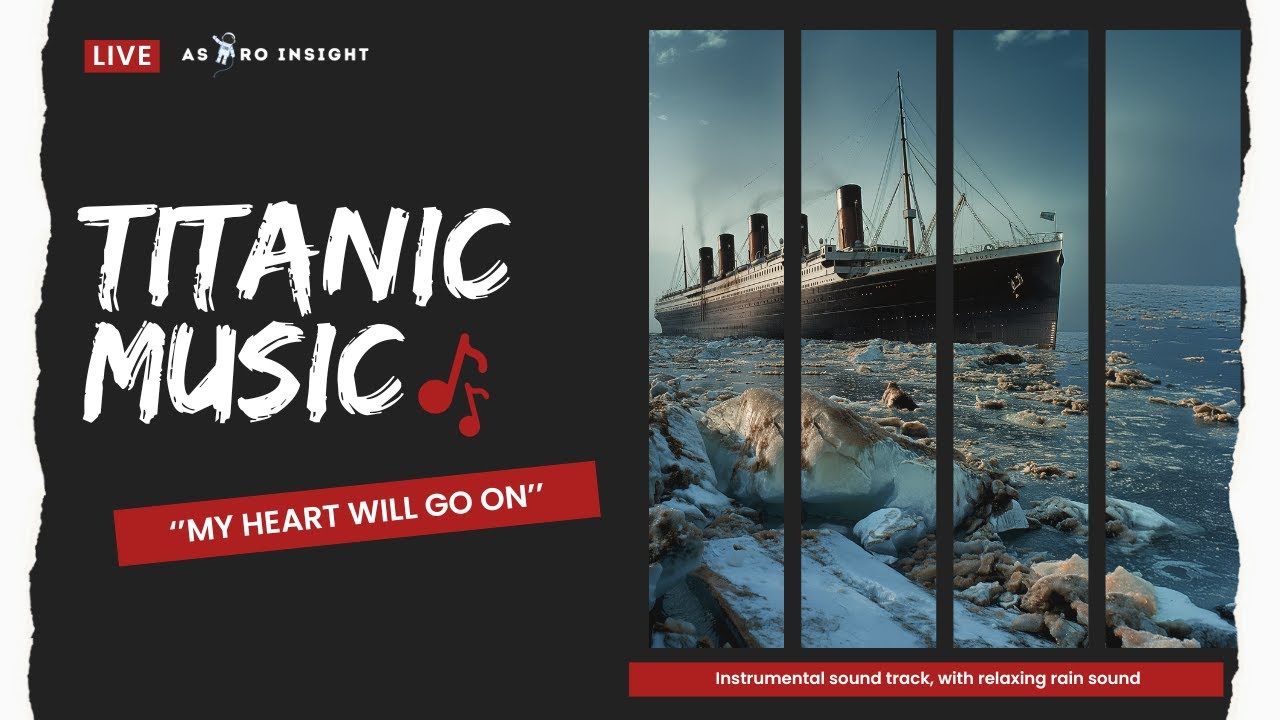 Relaxing titanic theme song instrumental with rain sound / ''My heart ...