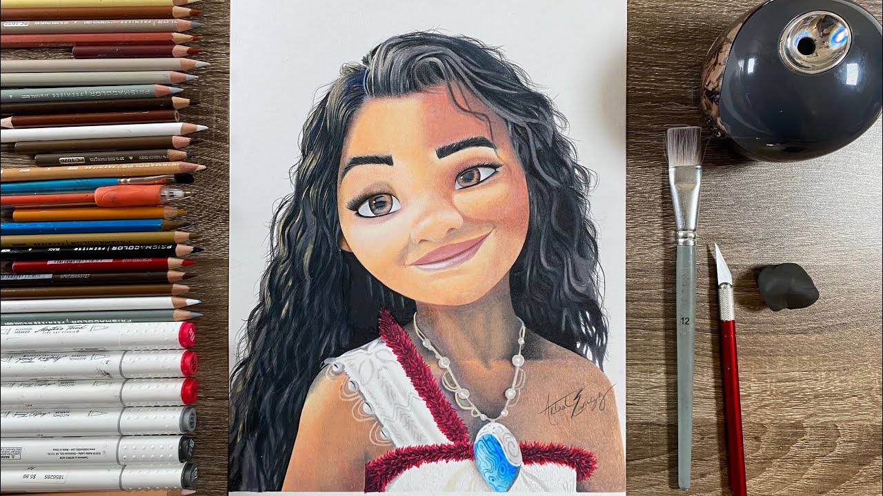 Drawing Disney princess Moana | Moana 2| how to draw - YouTube