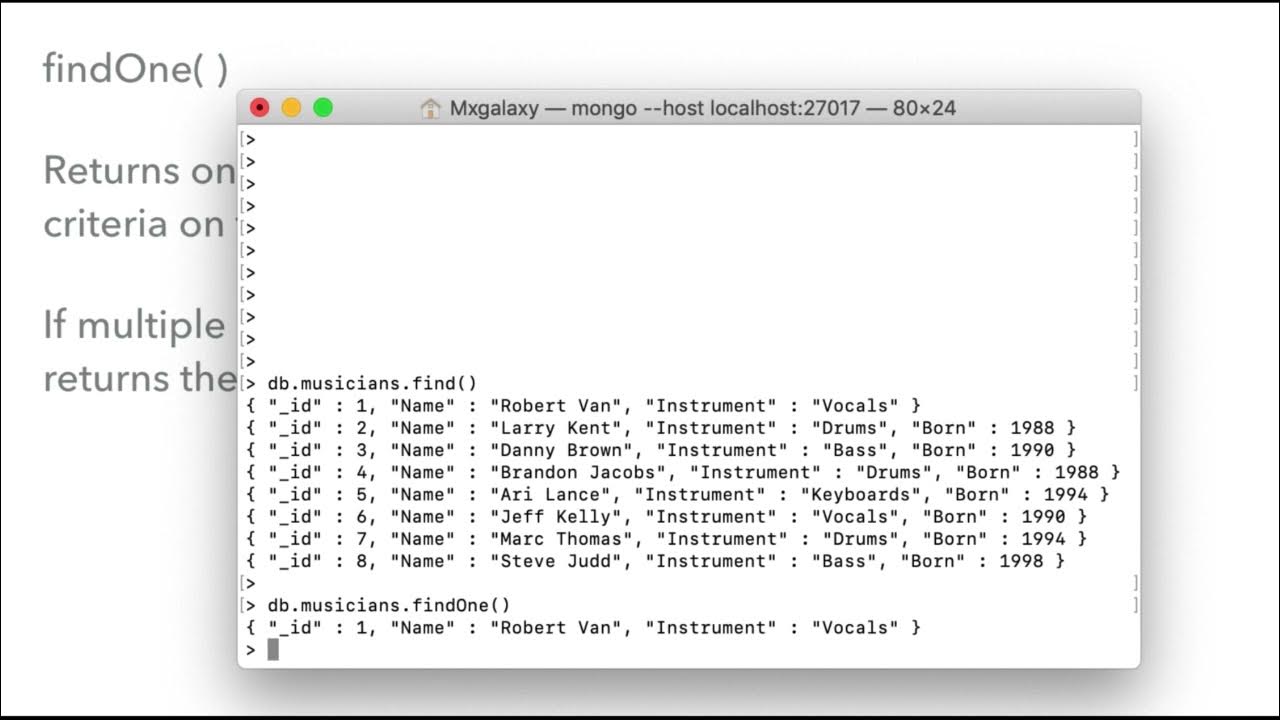 MongoDB - The Beginners Bootcamp - findOne () - YouTube