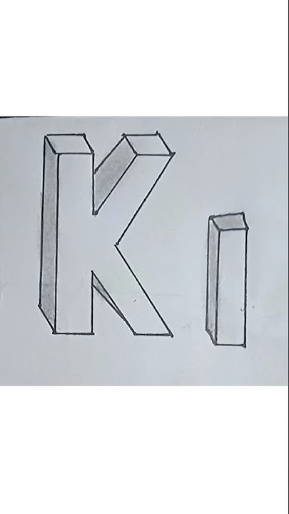 make a 3d k letter drawing #kl #drawing #shorts - YouTube