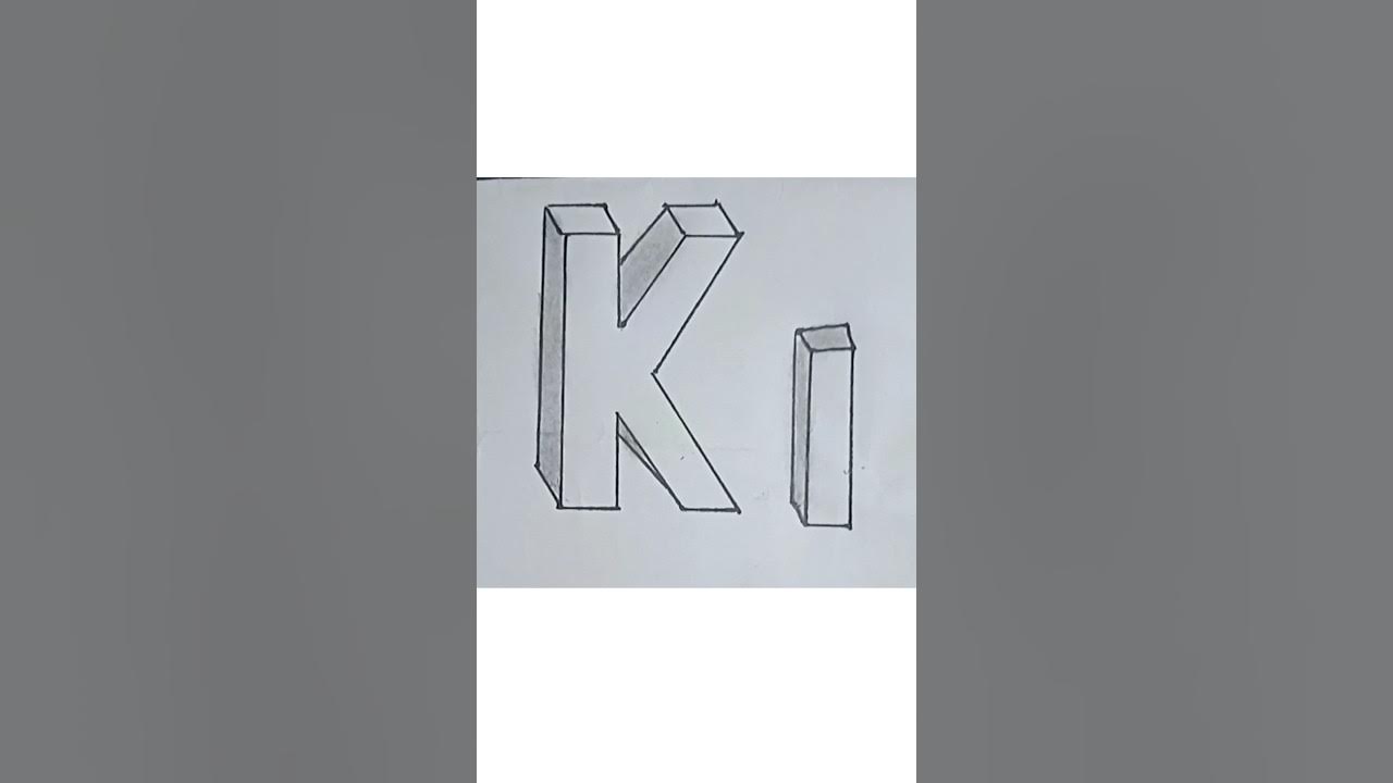 make a 3d k letter drawing #kl #drawing #shorts - YouTube