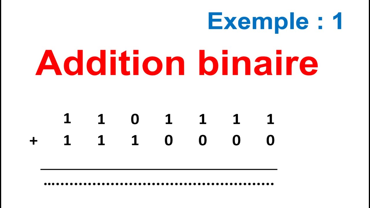 Mathématiques | Addition Binaire Exemple 1 #Logique_combinatoire_CE ...