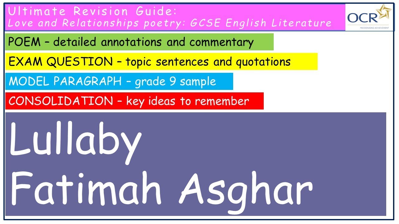 Lullaby - OCR Love and Relationships - Fatimah Asghar - YouTube