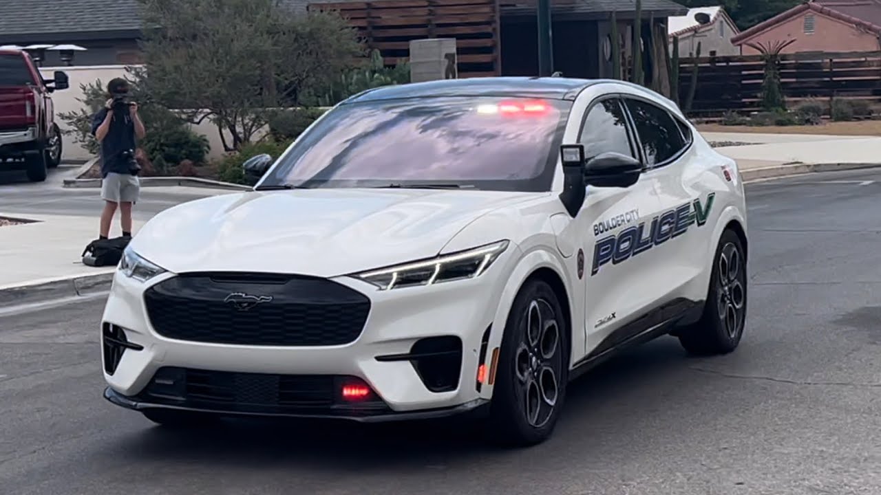 ELECTRIC POLICE CAR! NEW Boulder City Police Department Ford Mustang ...