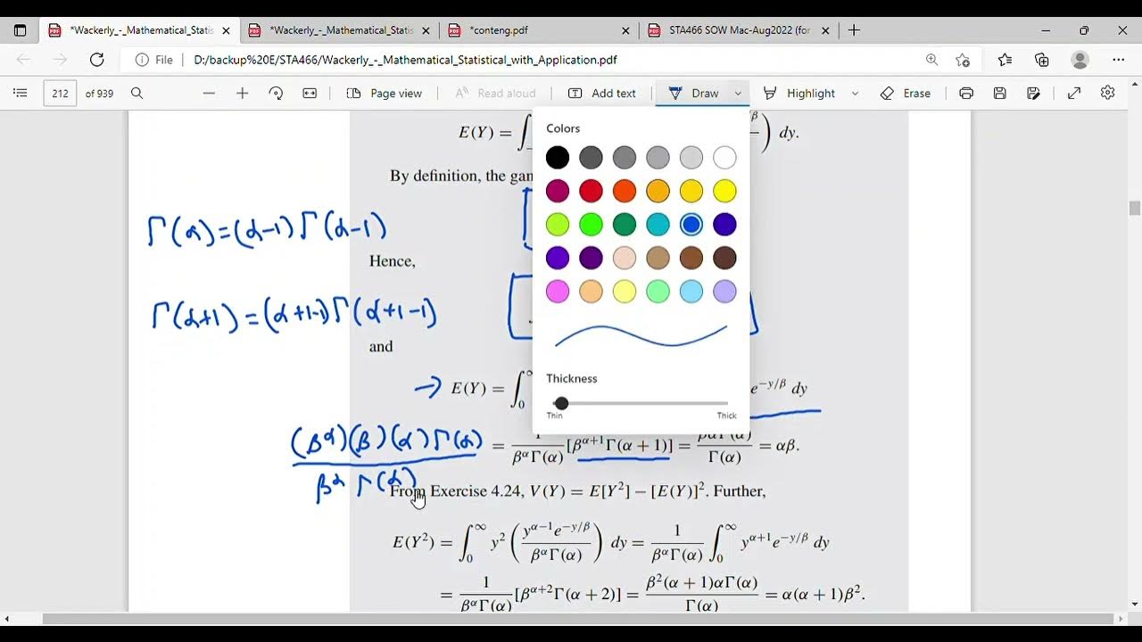STA466: Mean, Variance and Moment Generating Function of Gamma Distribution - YouTube