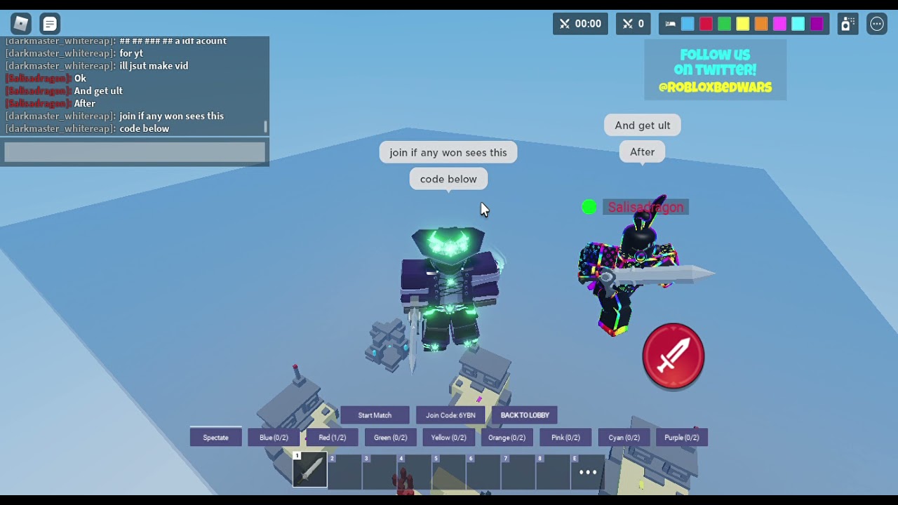 join me in bedwars join code 6ybn - YouTube