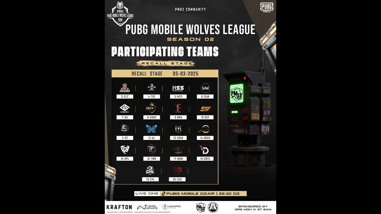 PUBG MOBILE WOLVES LEAGUE S2 RECAL STAGE - YouTube