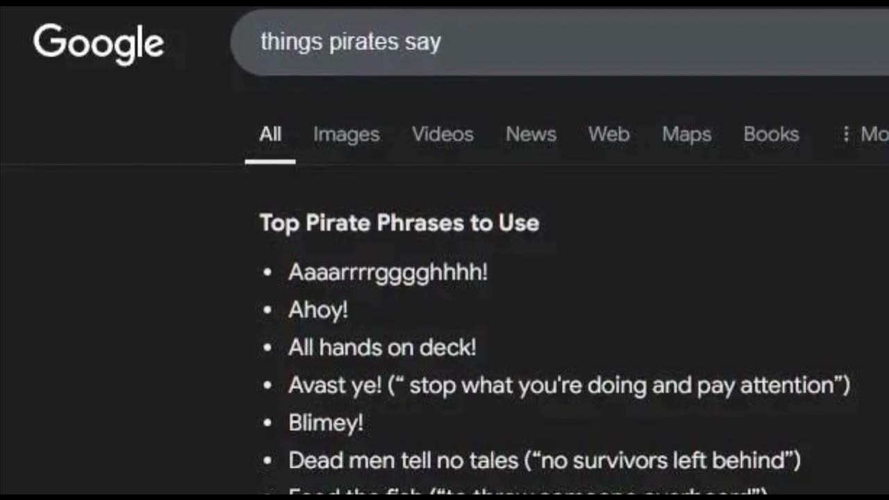 What Google Thinks Pirates Say - YouTube