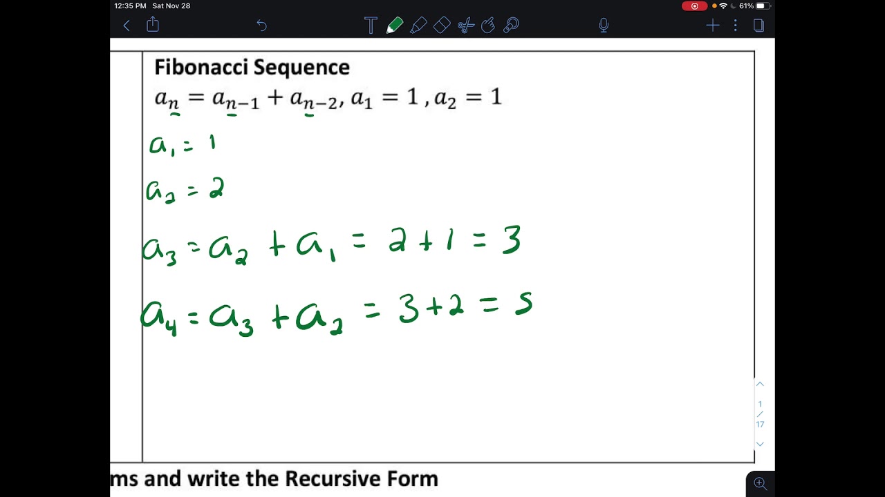 PC U10 1 Recursive Defined Sequences - YouTube