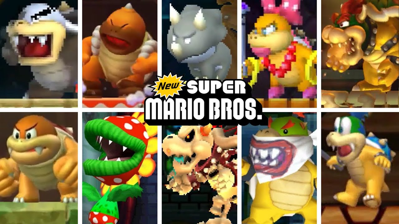 NEW SUPER MARIO BROS. SERIES - All Bosses - YouTube