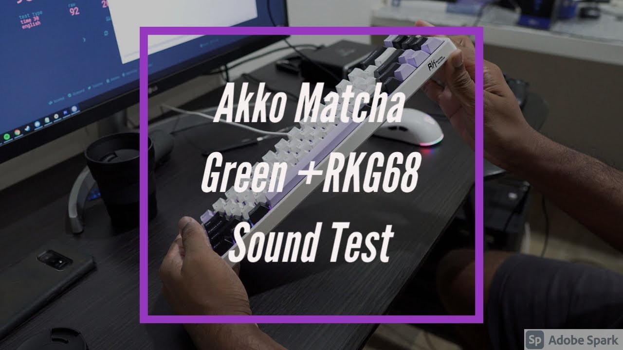 Akko Matcha Green Linear Switch Stock Sound Test on RKG68 Keyboard! [4K ...