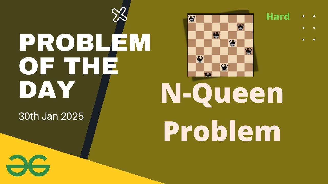 N-Queen Problem gfg potd today GeeksforGeeks POTD 30th January 2025 ...