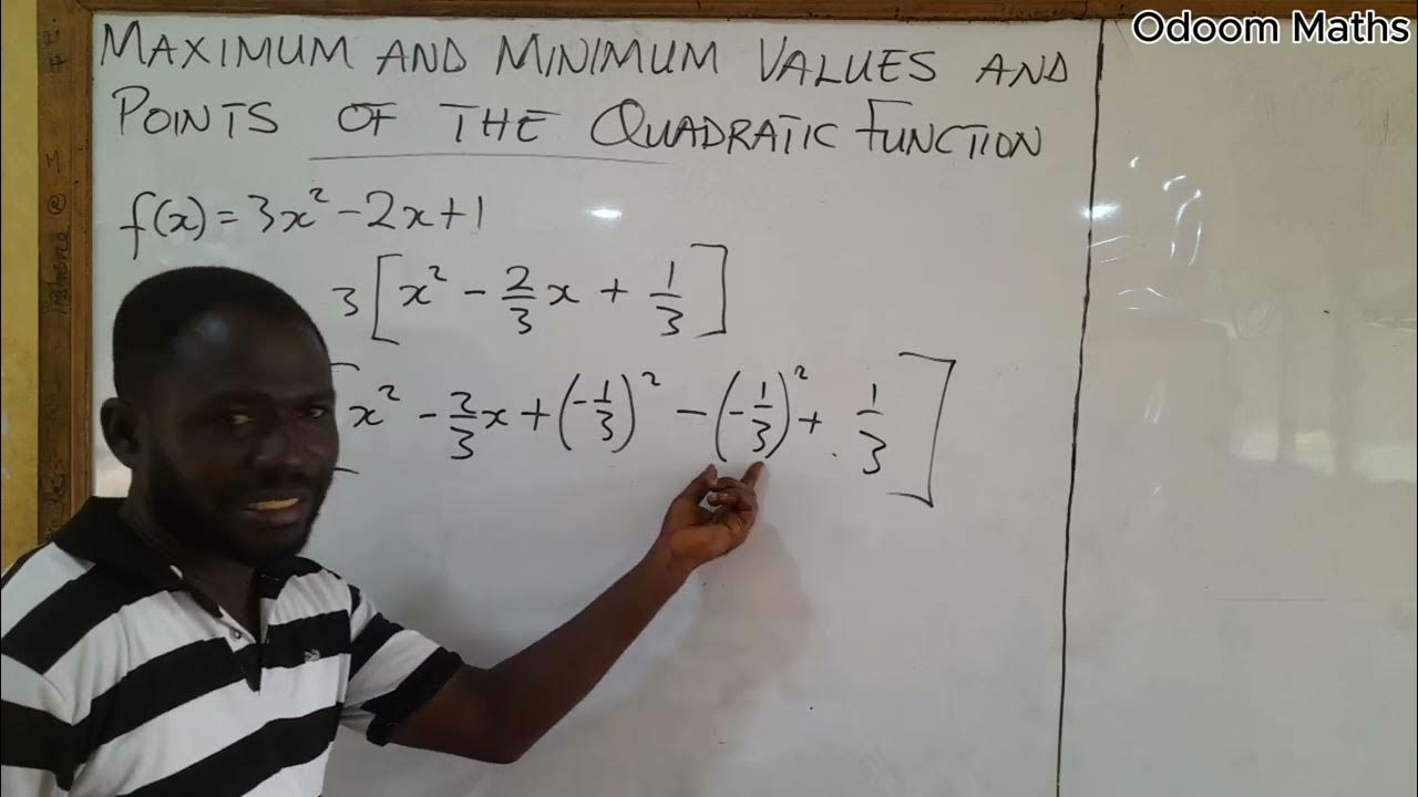 Maximum and Minimum Values and Points of the Quadratic Function - YouTube