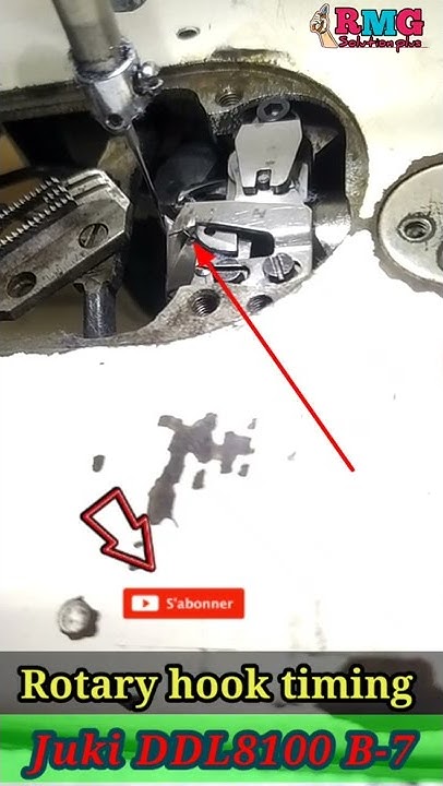 Rotary hook timing Juki DDL 8100B-7 - YouTube