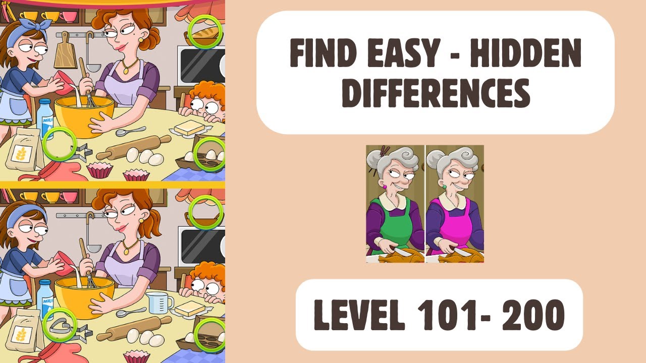Find Easy - Hidden Differences | Level 101-200 | GAME Walkthrough - YouTube