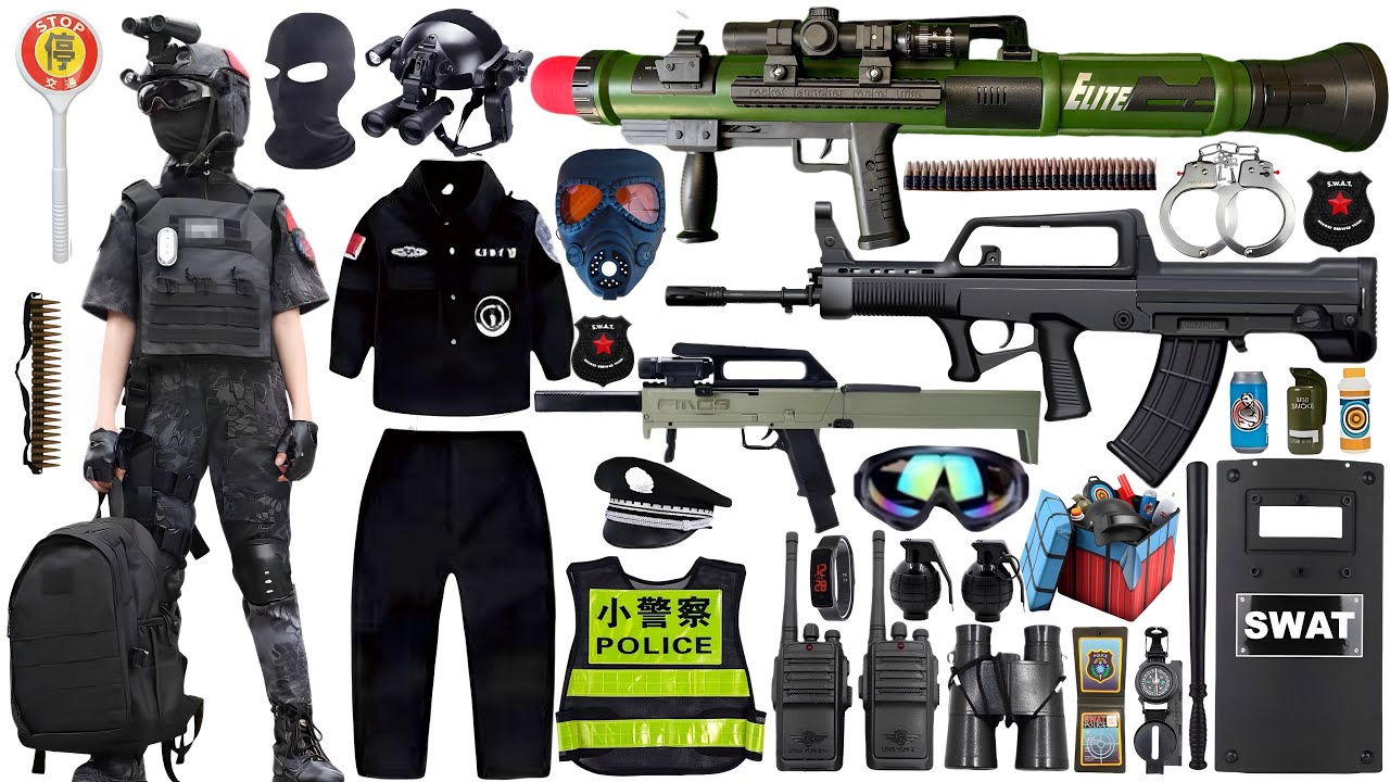 Special Forces military toy gun set unboxing, RPG rocket launcher ...