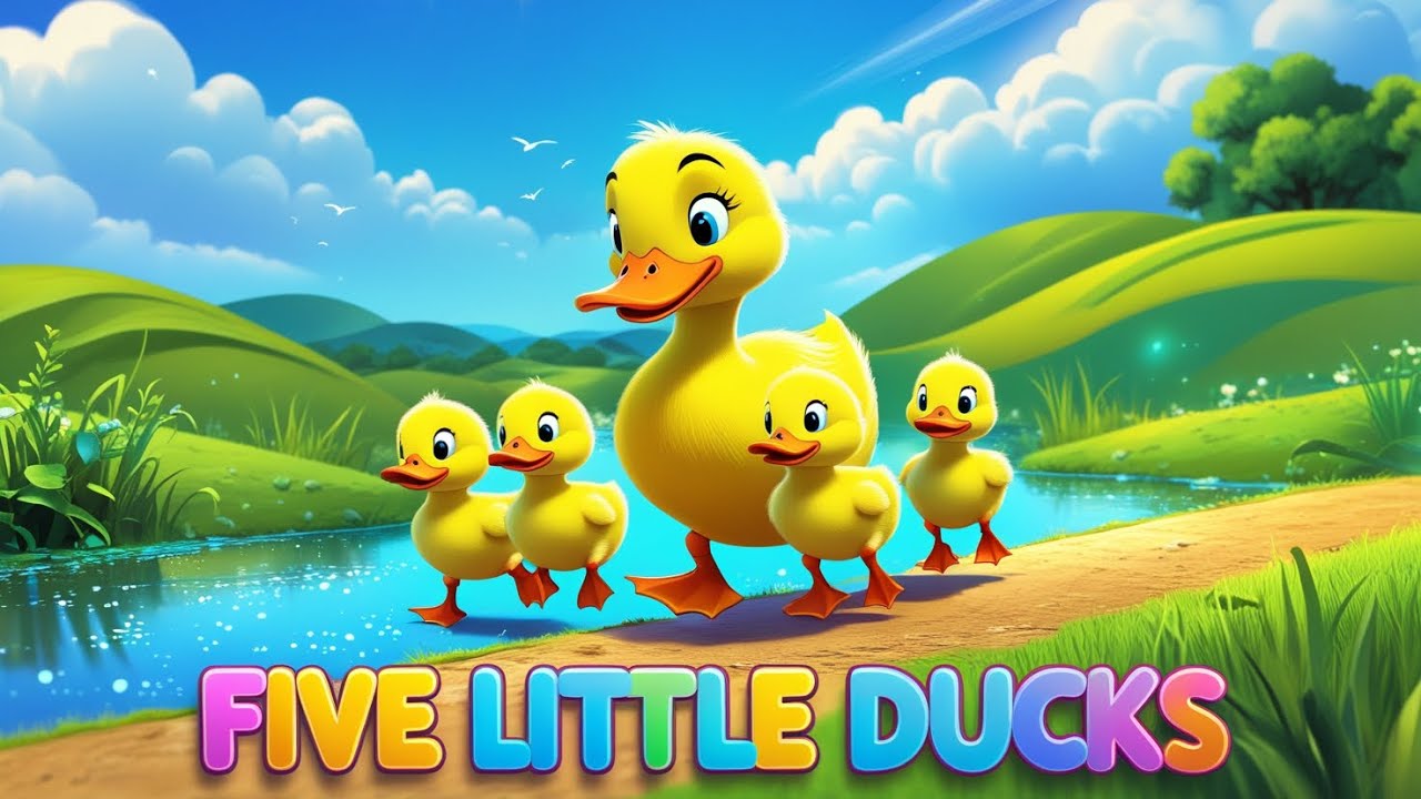 Five Little Ducks - Animated Musical Video for Kids - Fun Nursery Rhyme ...