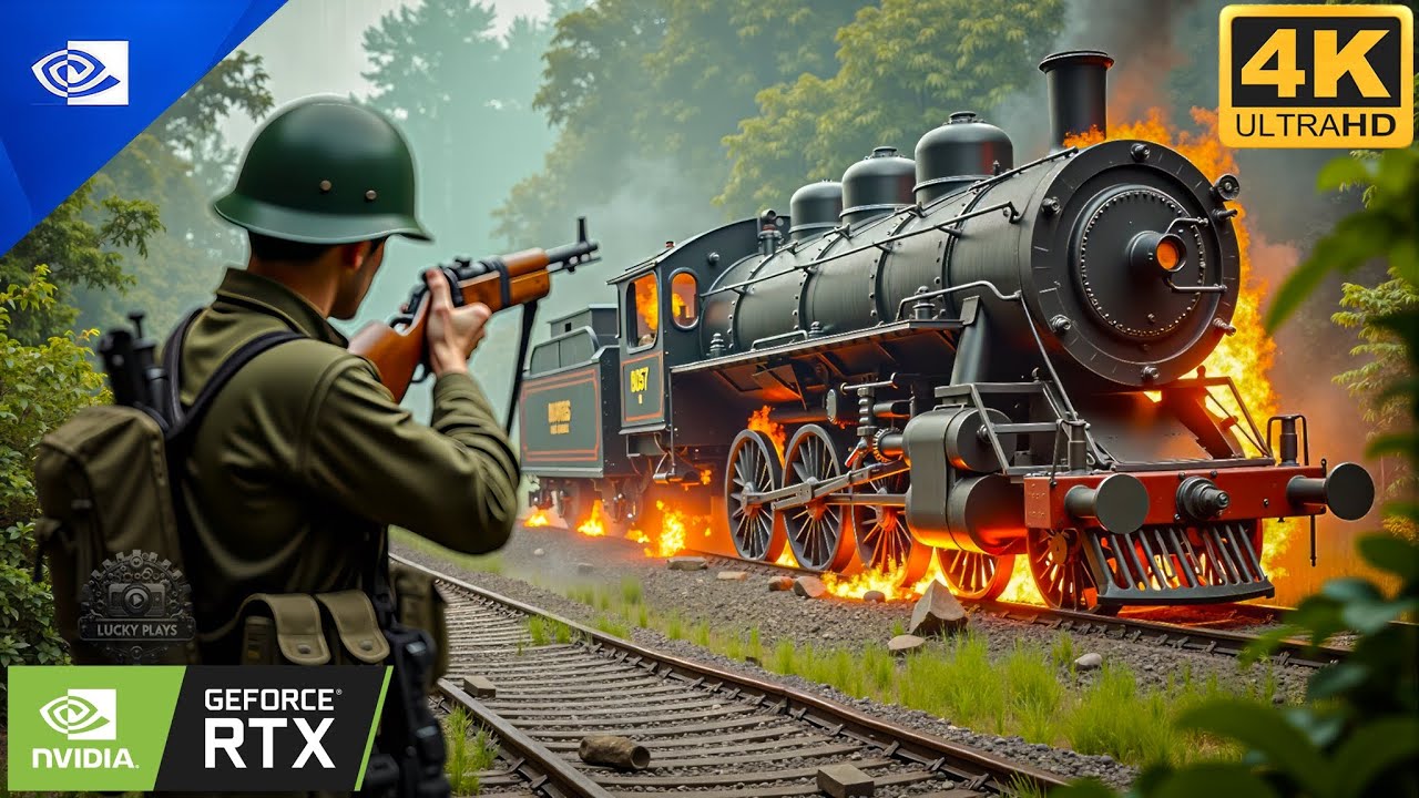 Destroying German Train｜4K 60FPS｜Call Of Duty: World War 2｜Lucky Plays ...