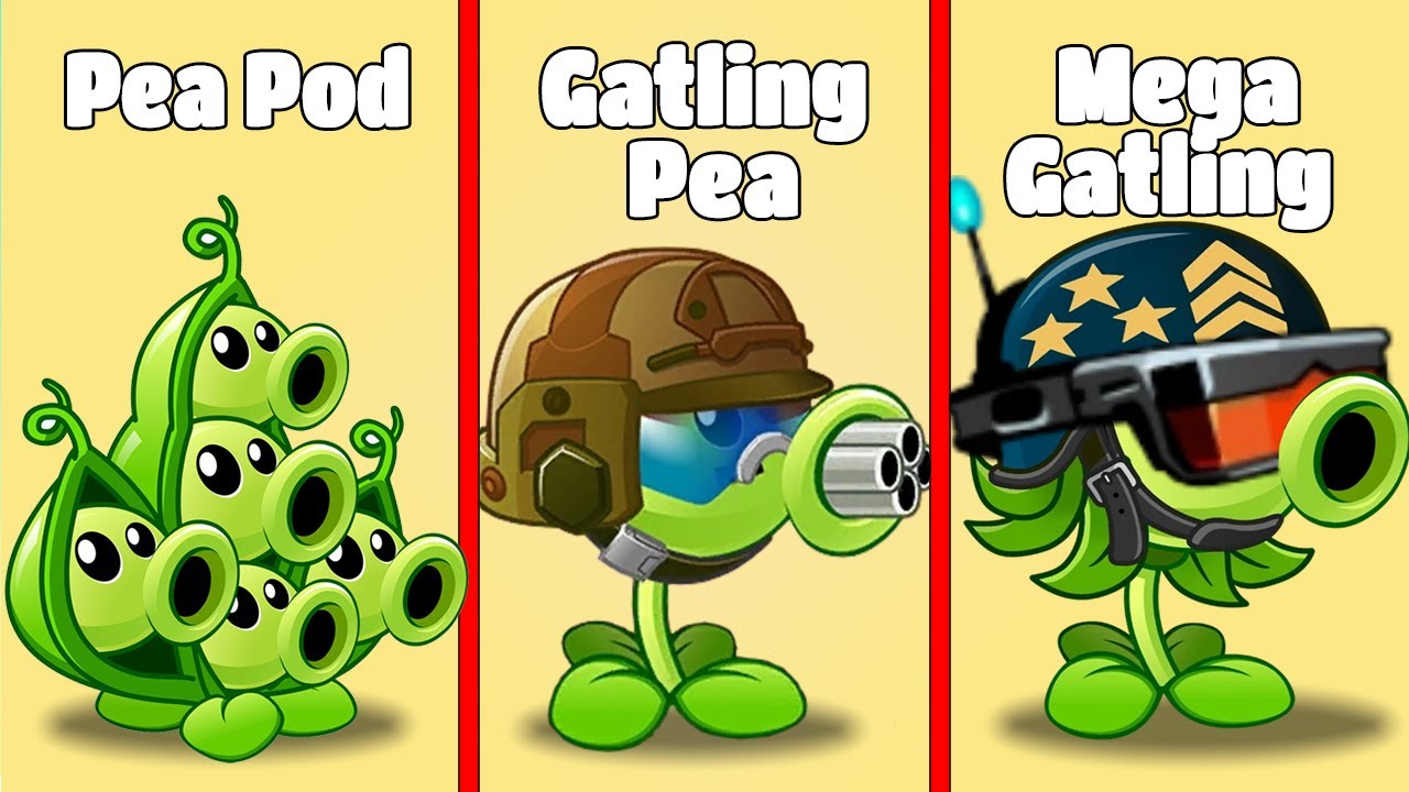 Mega Gatling Pea and Other Peashooter Plant Level 1 Vs Sunday Edition ...