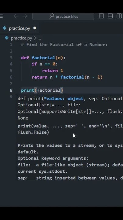 Find The Factorial Of A Number Python Coding Code Pythoncode Pythonprogramming Youtube