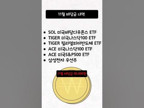 11월 배당금 내역 #삼성전자배당금 #S&P500 #나스닥 #soxx #schd @miraeasset_globalinvestments @samsungpop - YouTube