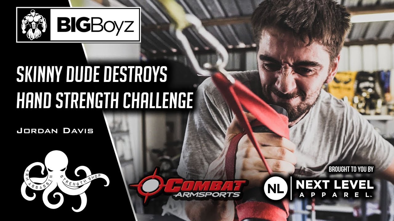 Skinny Dude Destroys Hand Strength Challenge | Jordan Davis | Wrist ...