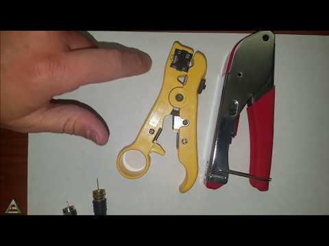 How to Cut, Strip, and Crimp a Coax Rg-6 / 59  Cable Connector for TV / Internet
