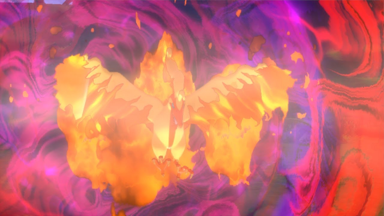 Pokémon Sword - Shiny Galarian Moltres Using Fiery Wrath - YouTube