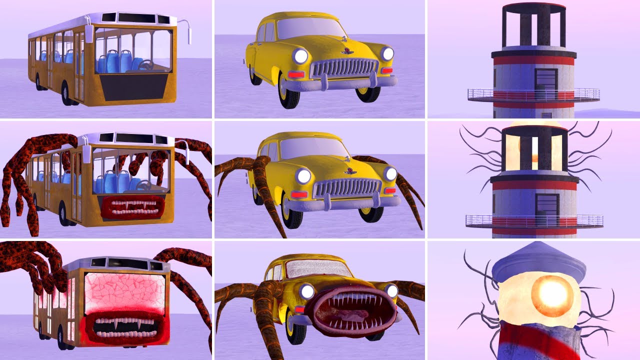 EVOLUTION OF MONSTERS: BUS EATER, CAR EATER, LIGHTHOUSE (GMOD) - YouTube