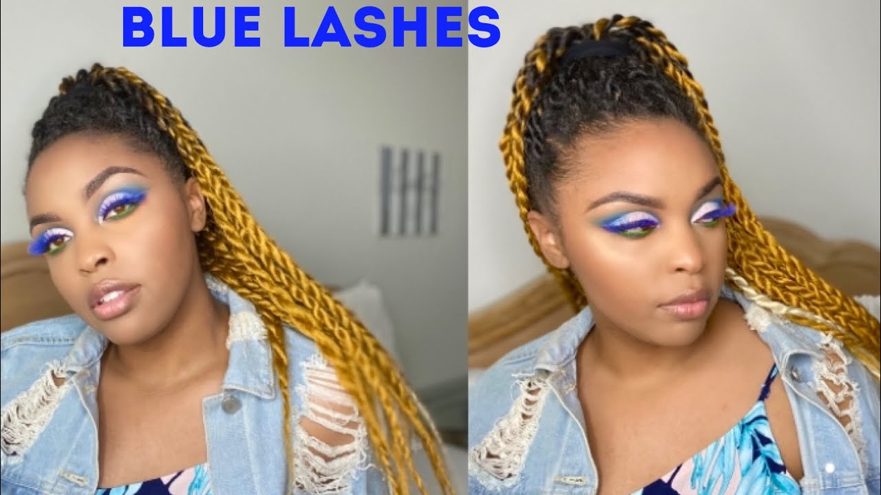 Electric BLUE Makeup Tutorial & BLUE Lashes - YouTube