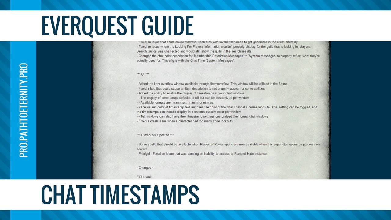 EverQuest Guide: Chat Timestamps - YouTube