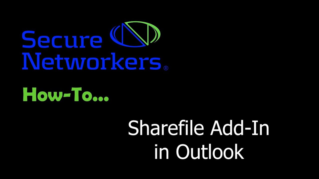 HOW TO Set up MS Outlook for Citrix ShareFile Add in - YouTube