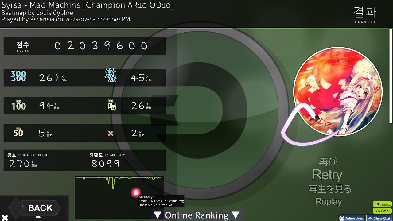 mad machine od10 0xmiss b rank 80.99% 4xsb i think - YouTube