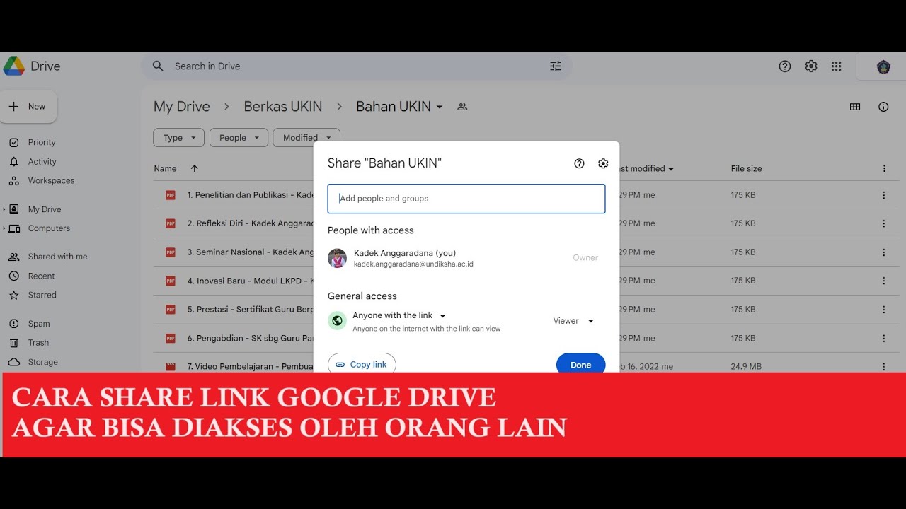 CARA SHARE LINK GOOGLE DRIVE TO ANYONE | AGAR LINK BISA DIAKSES OLEH SEMUA ORANG - YouTube