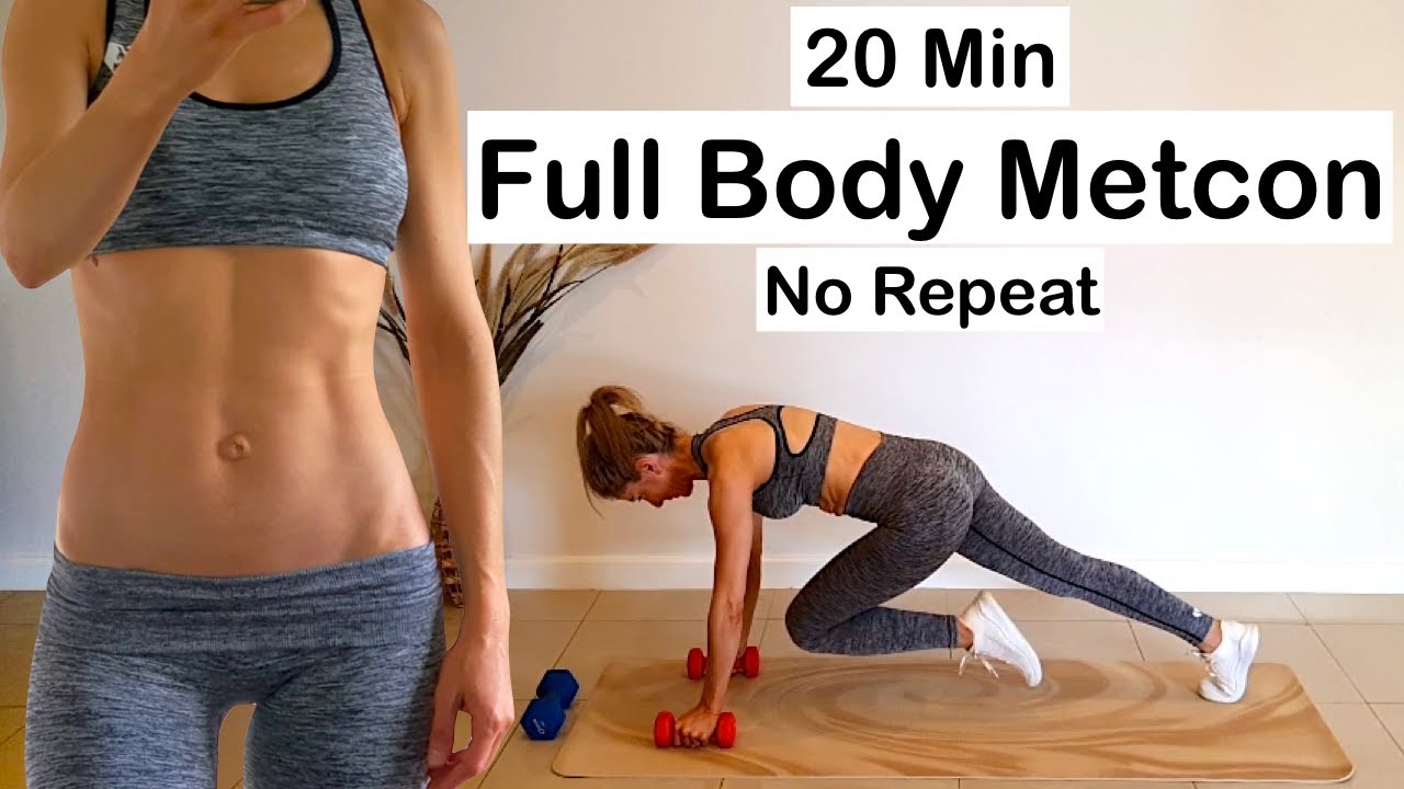 20 Min Full Body Metcon Workout | Compound Movements | No Repeat - YouTube