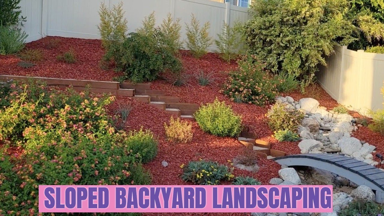 SLOPED BACKYARD LANDSCAPING | HOW TO LANDSCAPE A SLOPE BACKYARD | DIY ...