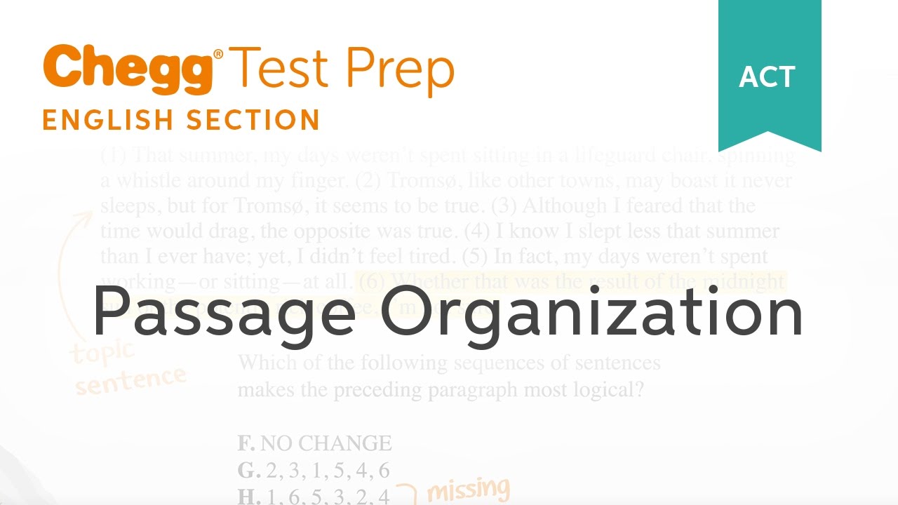 ACT English: Passage Organization - Chegg Test Prep - YouTube