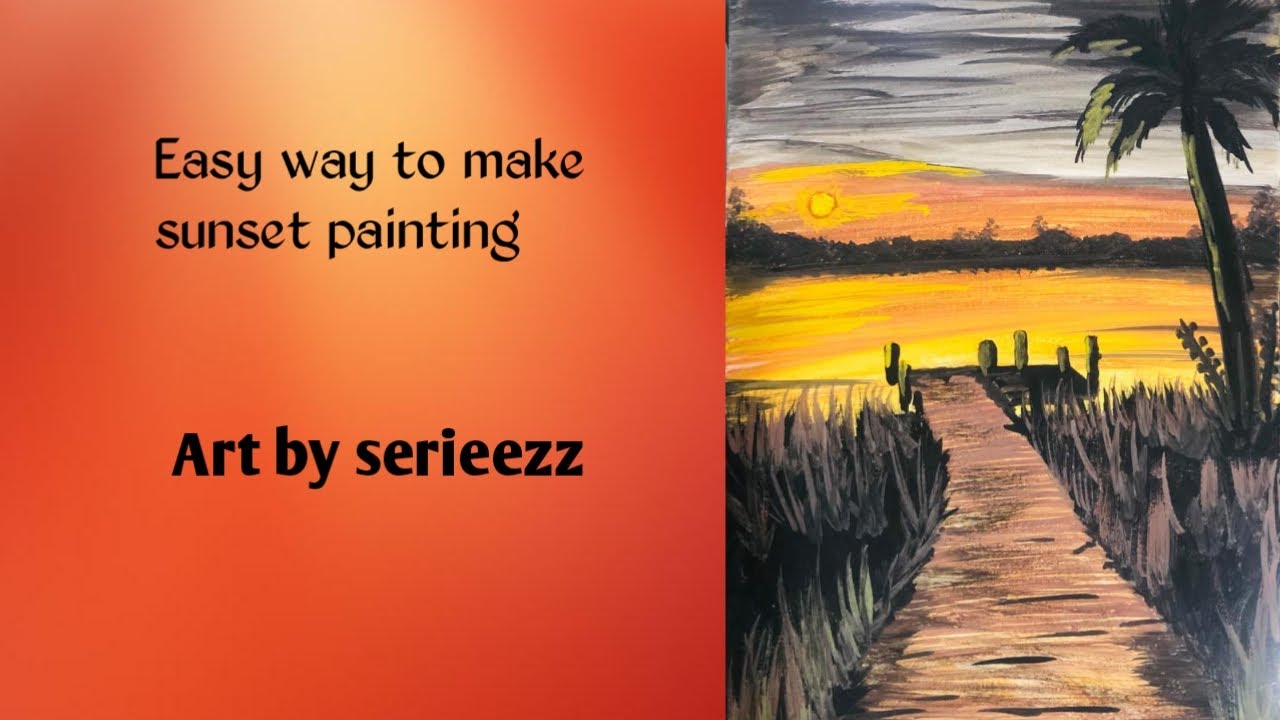 Easy poster colour Sunset painting for beginners - YouTube