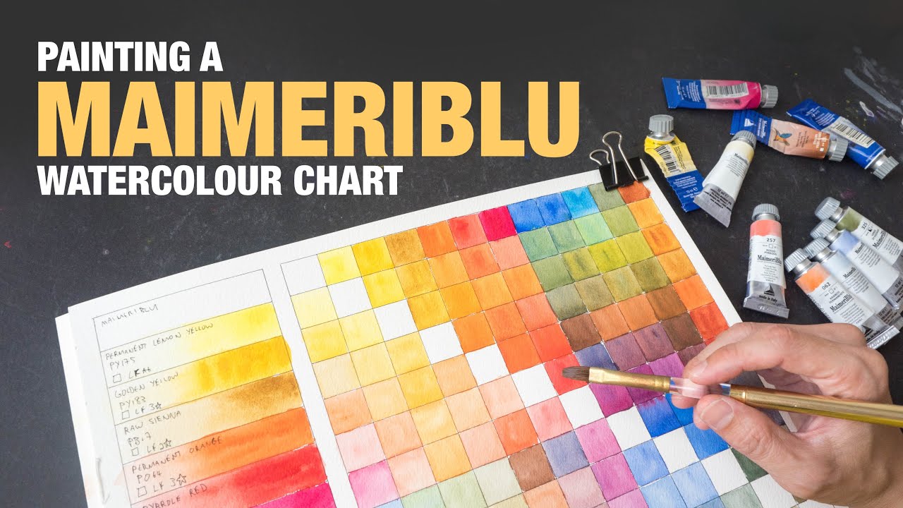 Painting a Maimeriblu Watercolour Chart (Trying this brand again) - YouTube