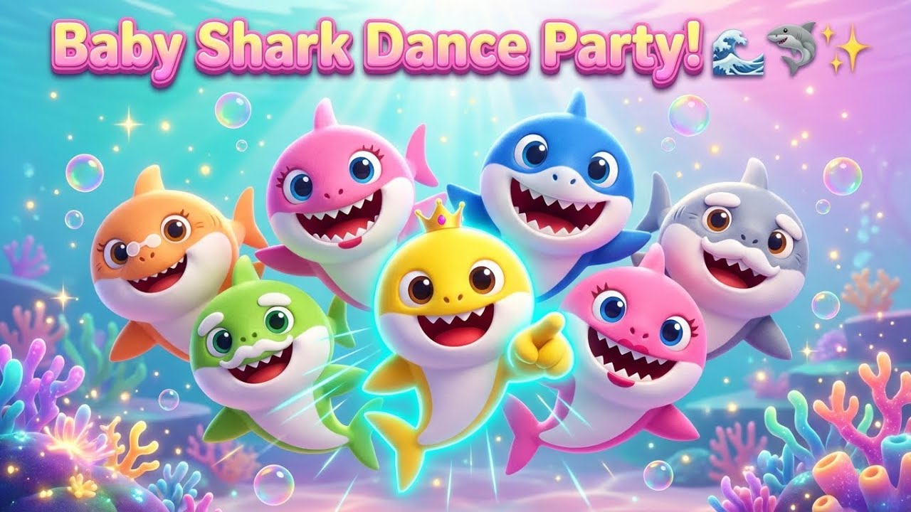 Baby Shark Dance Party 🦈🌊 | 3D Family Song for Kids - YouTube