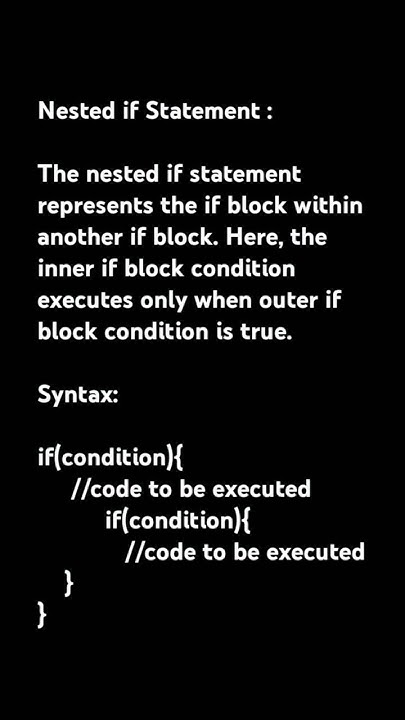 Nested If Statement In Java Java Programming Corejava Youtubeshorts Shorts Viralvideo