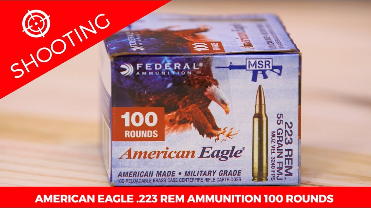 American Eagle .223 Rem Ammunition 100-rounds - YouTube