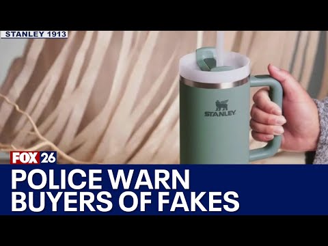 Police warn of scammers selling fake Stanley cups - YouTube