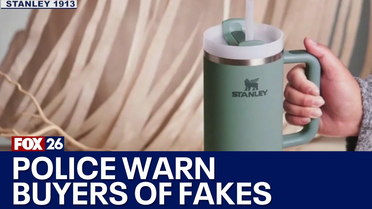 Police warn of scammers selling fake Stanley cups - YouTube